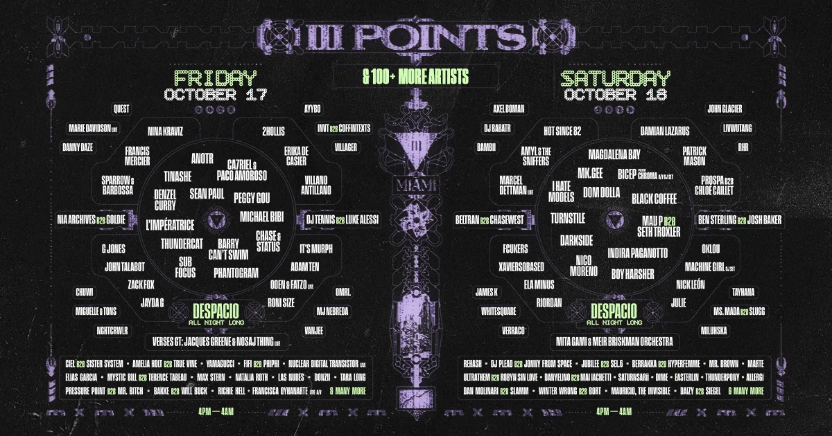III Points Music Festival | October 17-18, 2025 | Miami, FL